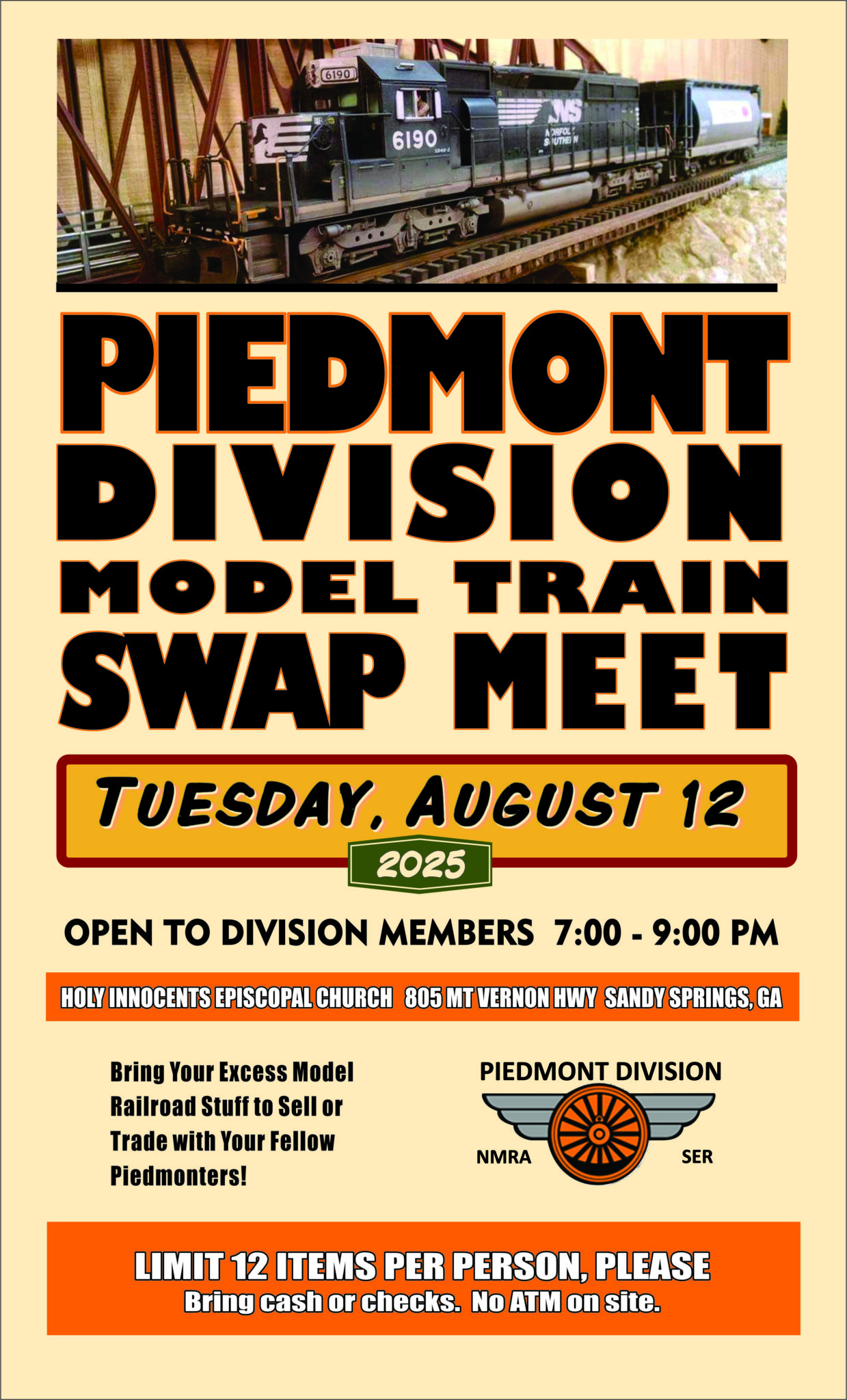 AUG 2025 MEETING/SWAP MEET - Piedmont Division